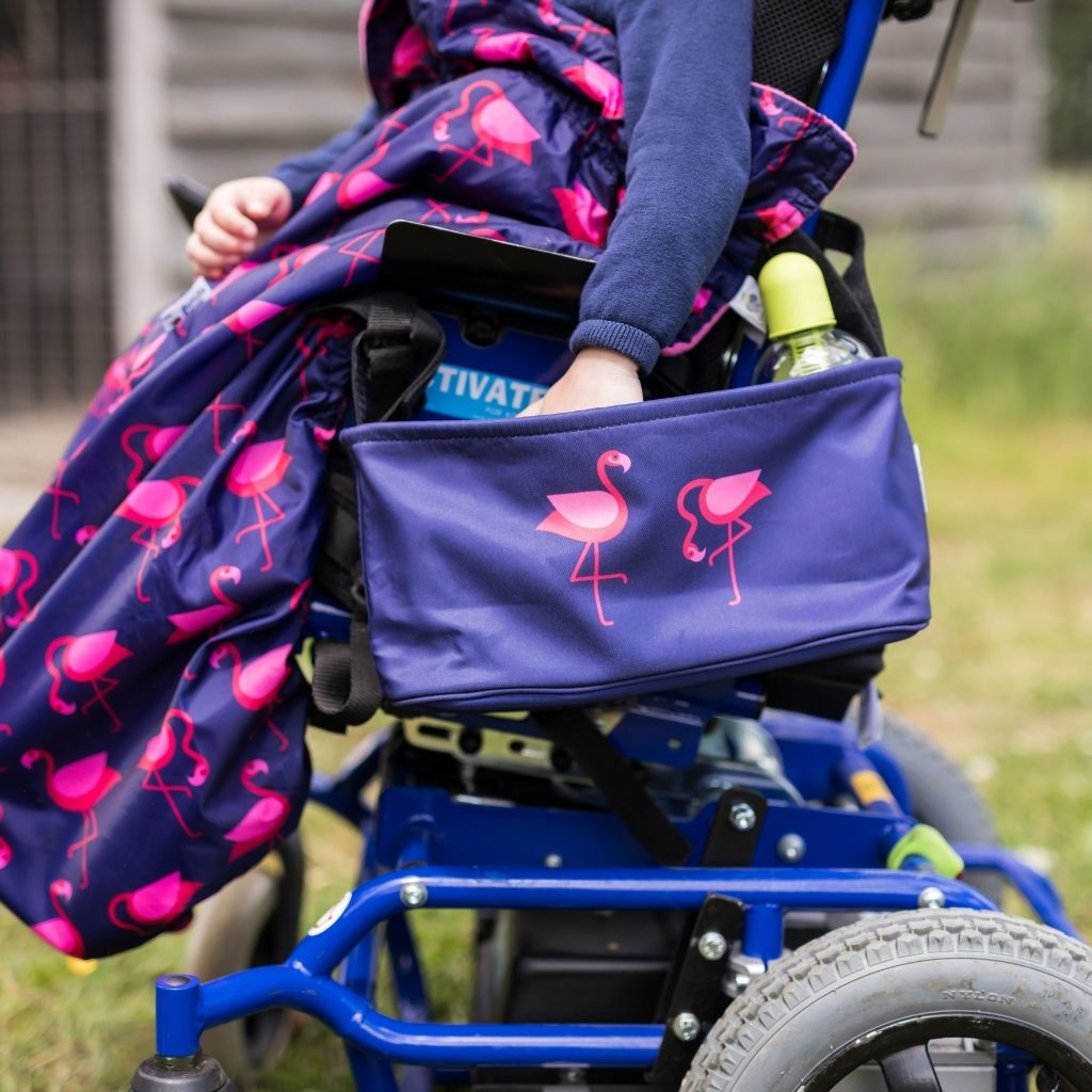 Wheelchair Organiser Bag - NAVY FLAMINGO – BundleBean