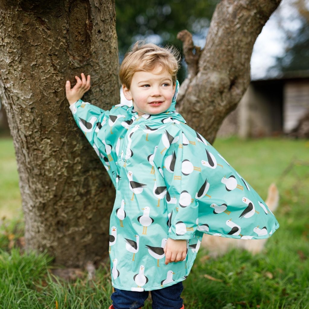 Toddler Ponchos - TEAL SEAGULLS – BundleBean
