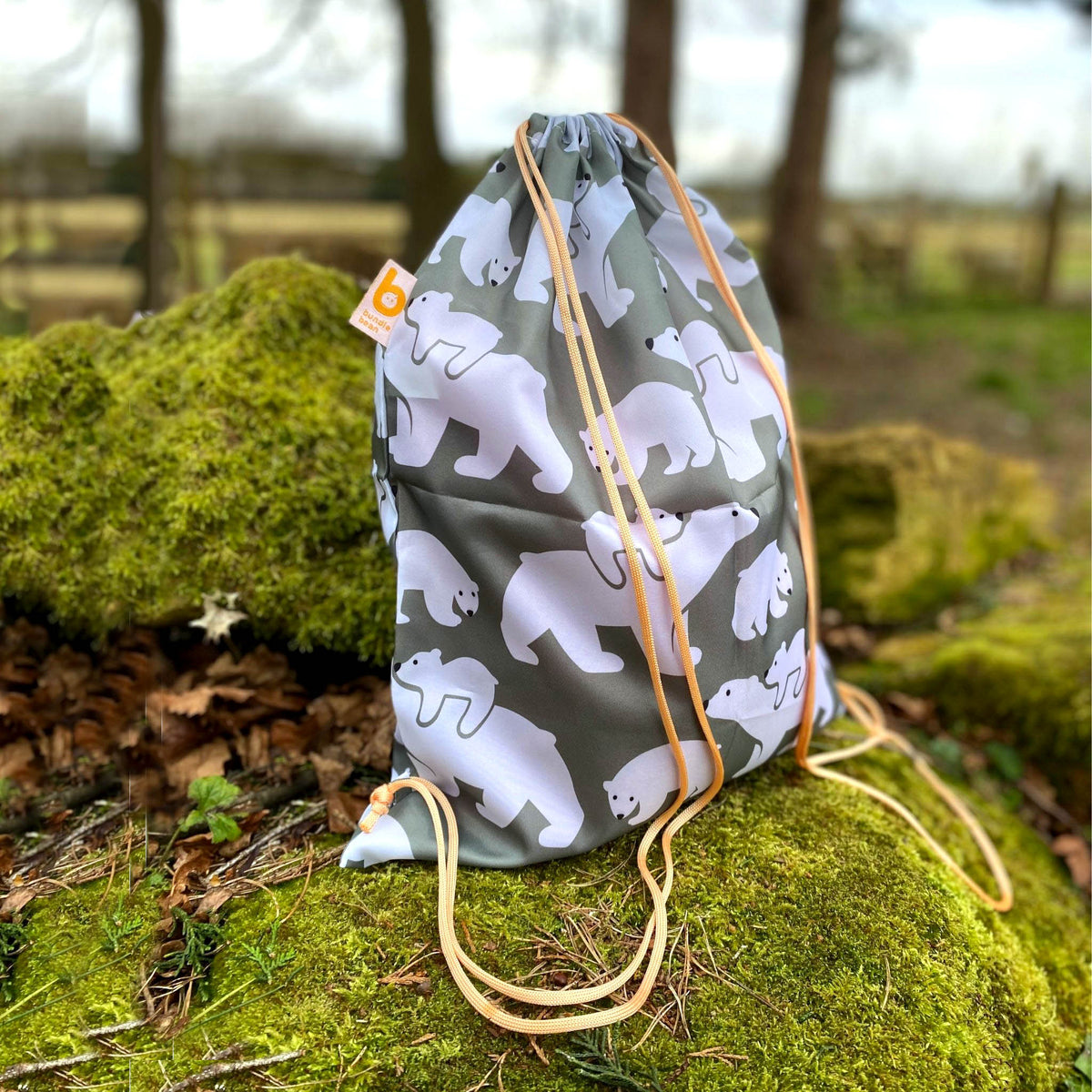 Drawstring bag for wheelchair, swim, school storage in Gold Geometric ...